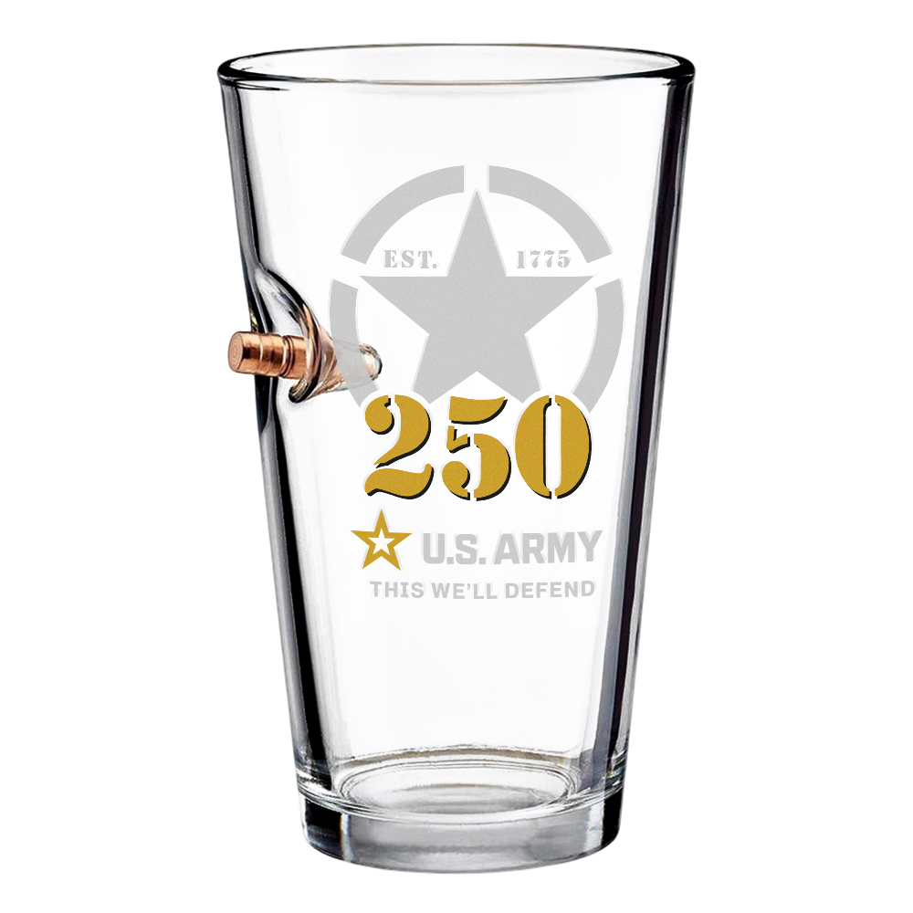 Army 250th Anniversary Bullet Pint Glass