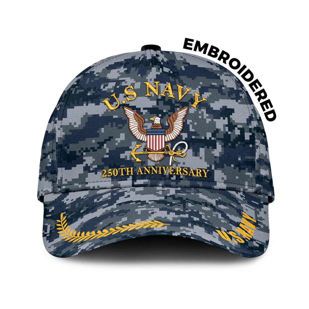 Navy 250th Anniversary Embroidered & Printed Cap