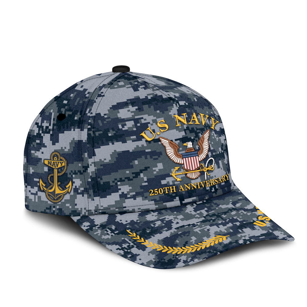Navy 250th Anniversary Embroidered & Printed Cap